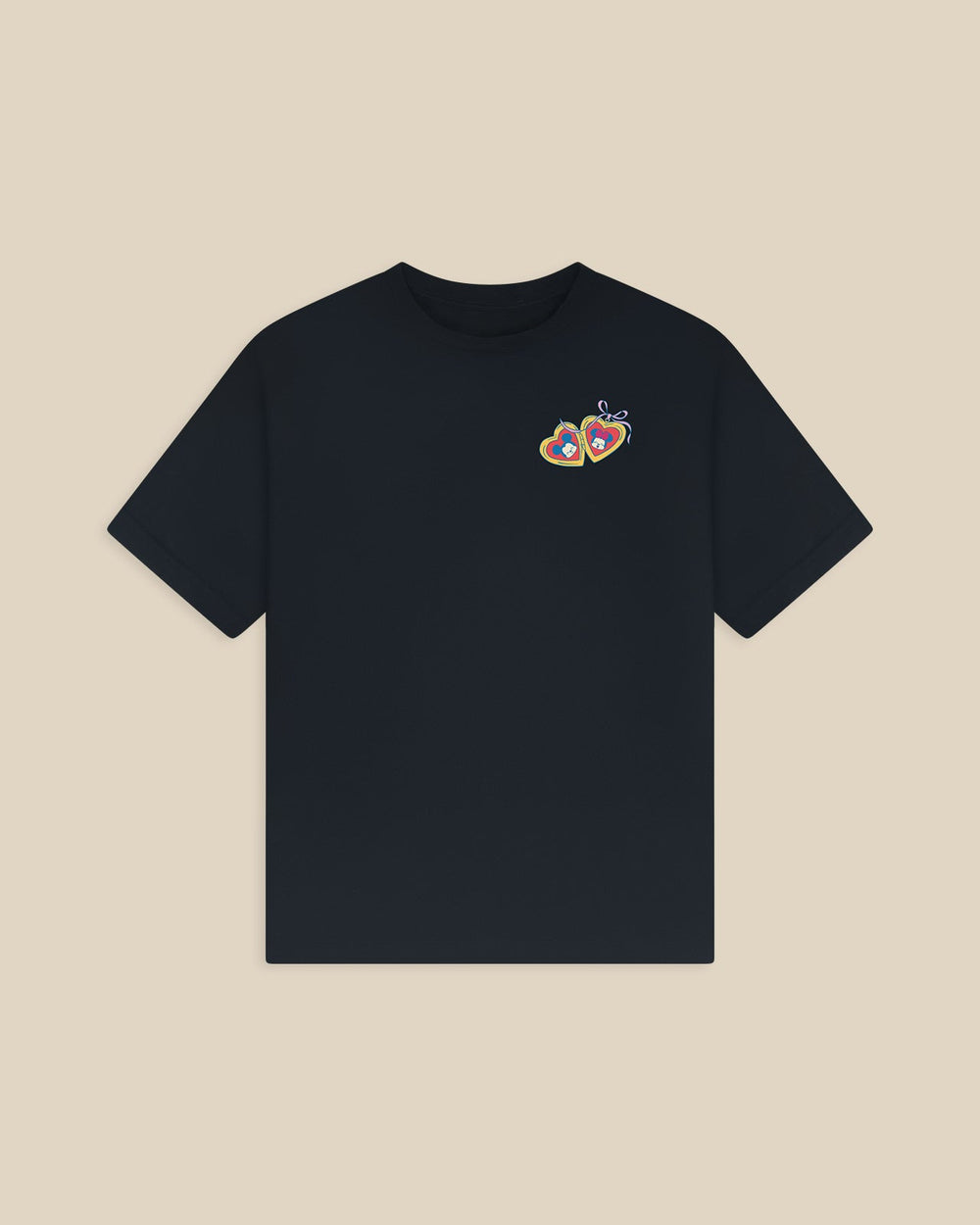Disney's Mickey Mouse & Minnie Mouse Love Locked Relaxed Tee Black